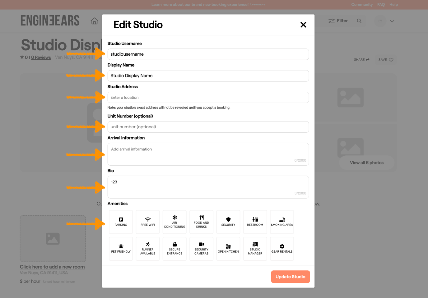 How to Complete Your Studio Profile