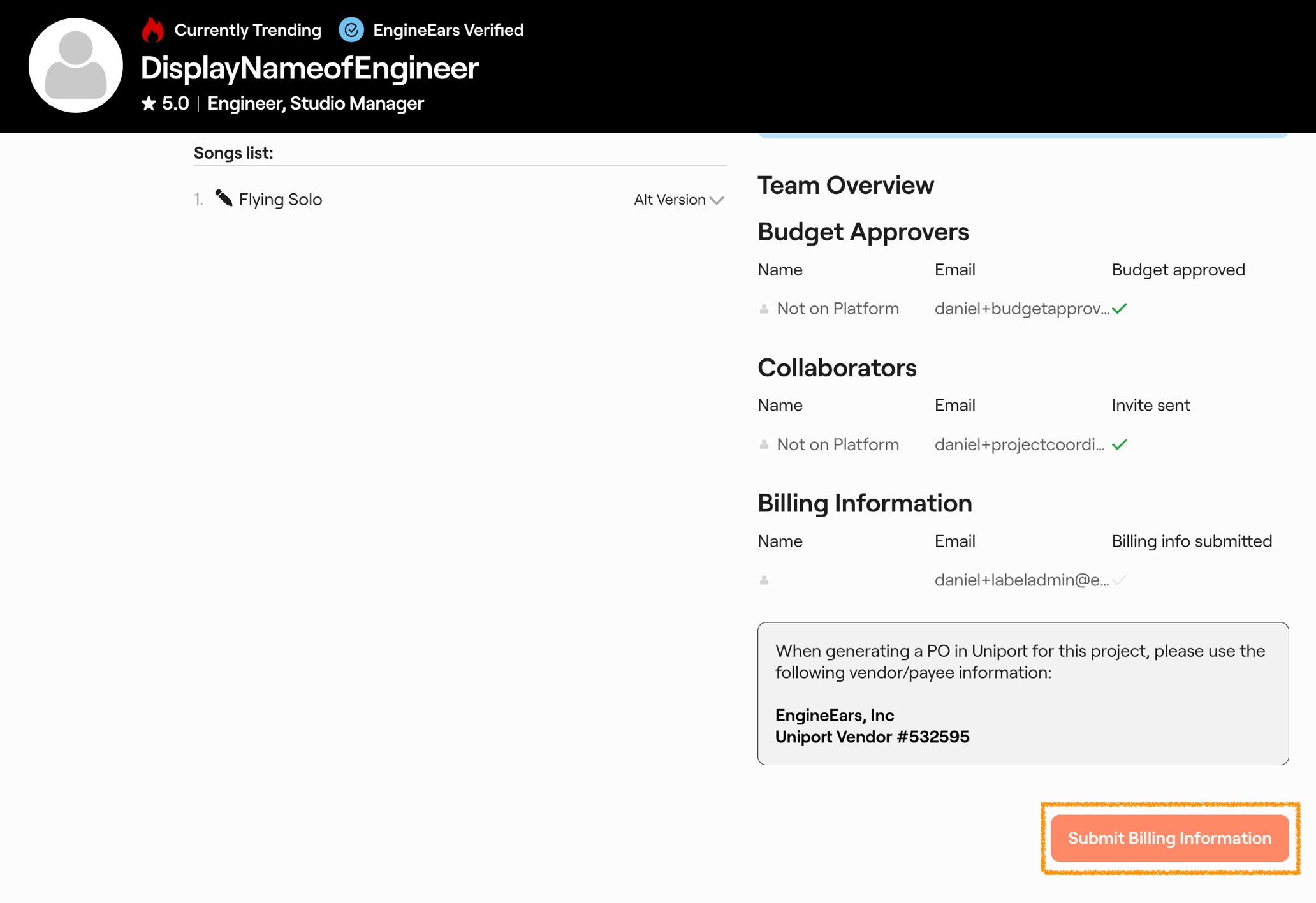 How to submit Direct Billing Information